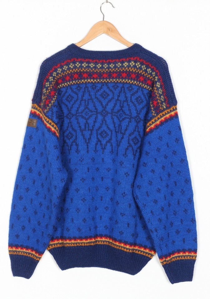 SPORTIQUE Norway Nordic Fair Isle Chunky Wool Jumper Sweater Men Size ...