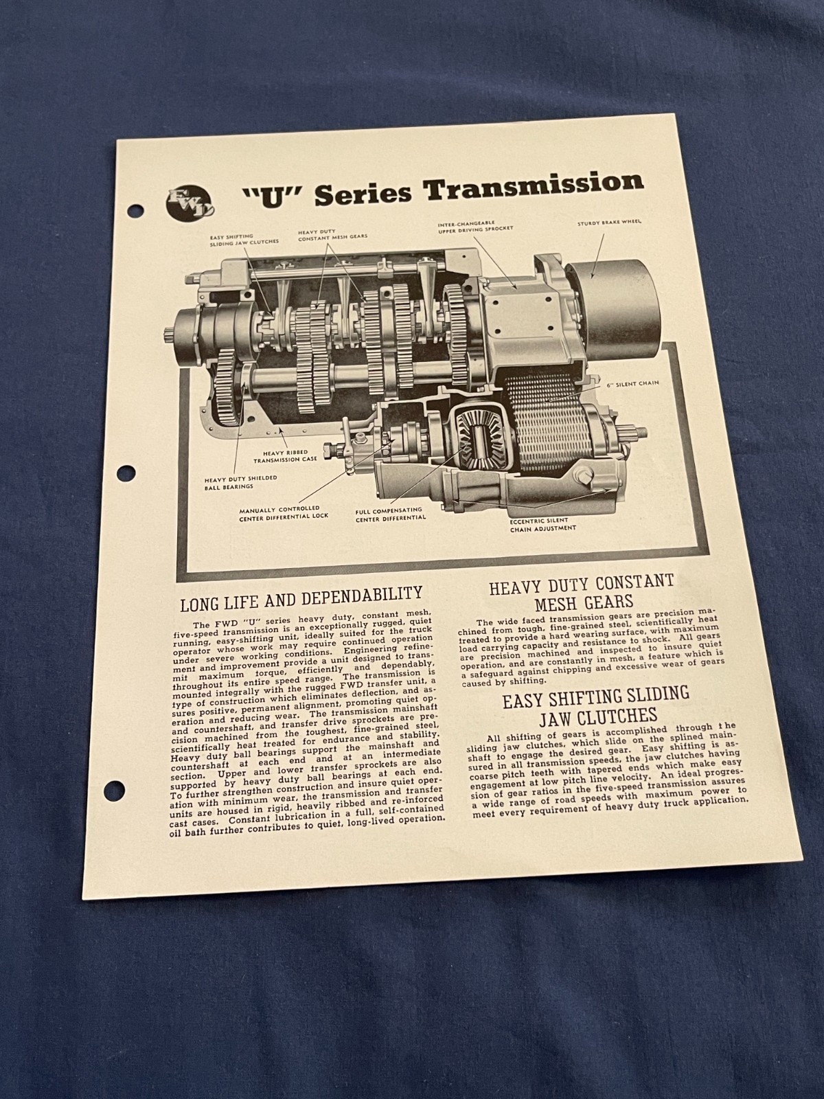 FWD "U" Series Transmission Dealer Sales Brochure | Four Wheel Drive ...