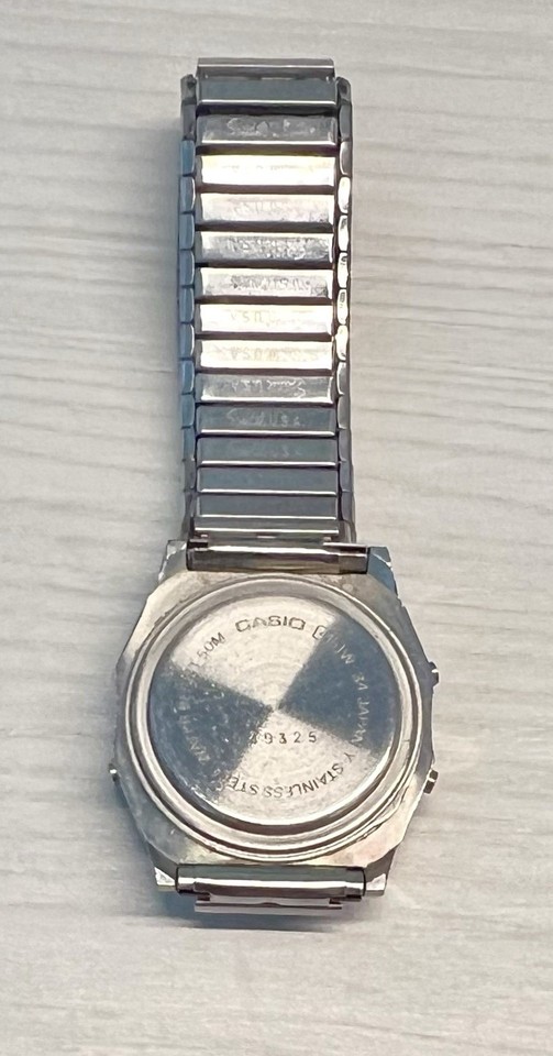 Vintage 80s CASIO JAPAN 415 W-34 Digital Watch Chronograph Stainless ...