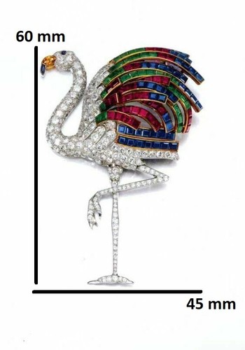 Duchess of Windsor’s jewelry Brooch Pin Princess Cut Emerald Ruby and ...