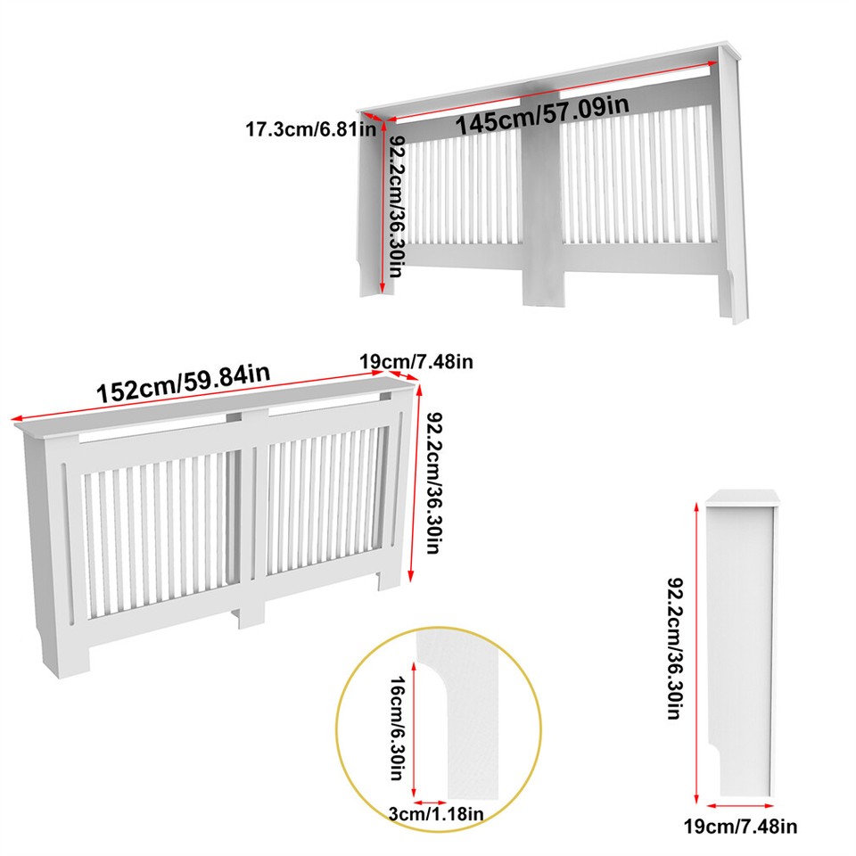 Modern Radiator Cover Extra Large Barrier Fence Heater Cabinet Shelf ...