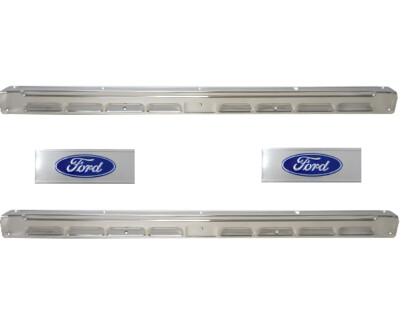 1965 66 67 68 Mustang Rocker Door Sill Scuff Plate Stainless Pair w ...