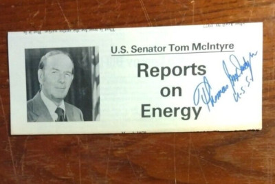 Senator Tom McIntyre (1915 -1992) Signed & Inscribed 1976 Report on ...