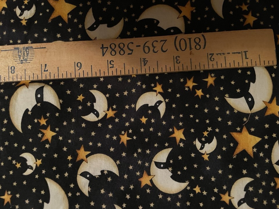 Bandit moons Halloween Debbie Mumm Fabric 2 Yard 10” & 2 yard 7” x 27 ...