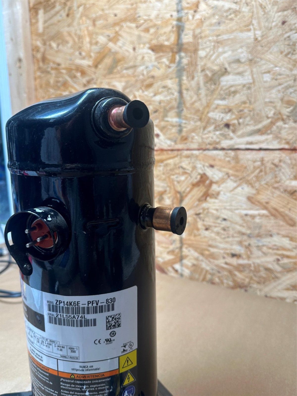 Copeland Scroll Compressor 1 Ton 1.2 Ton ZP14K6E-PFV 1Ph 208-230V R410A ...