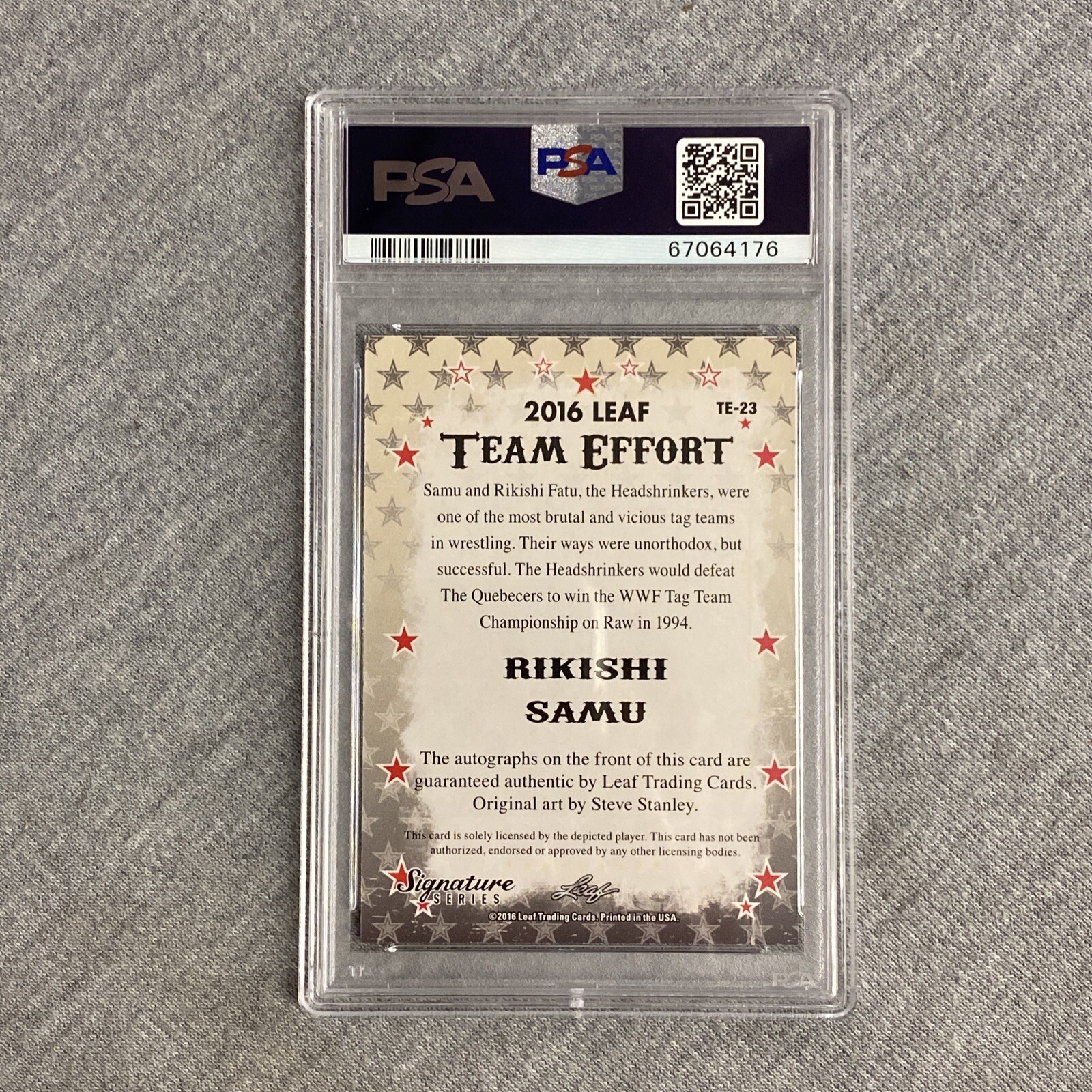 2016 Leaf Wrestling Signature Series Rikishi/Samu Team Effort Dual Auto ...