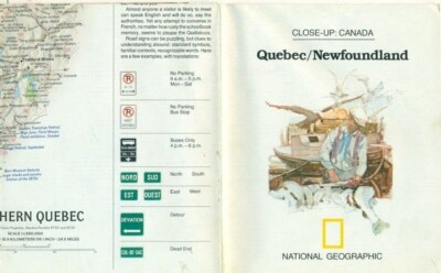 VINTAGE -NATIONAL GEOGRAPHIC MAP - CLOSE-UP: CANADA - QUEBEC ...