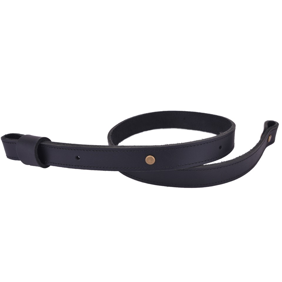 Durable Black 1 Inch Wide Leather Rifle Sling Gun Strap Shotgun Belt ...