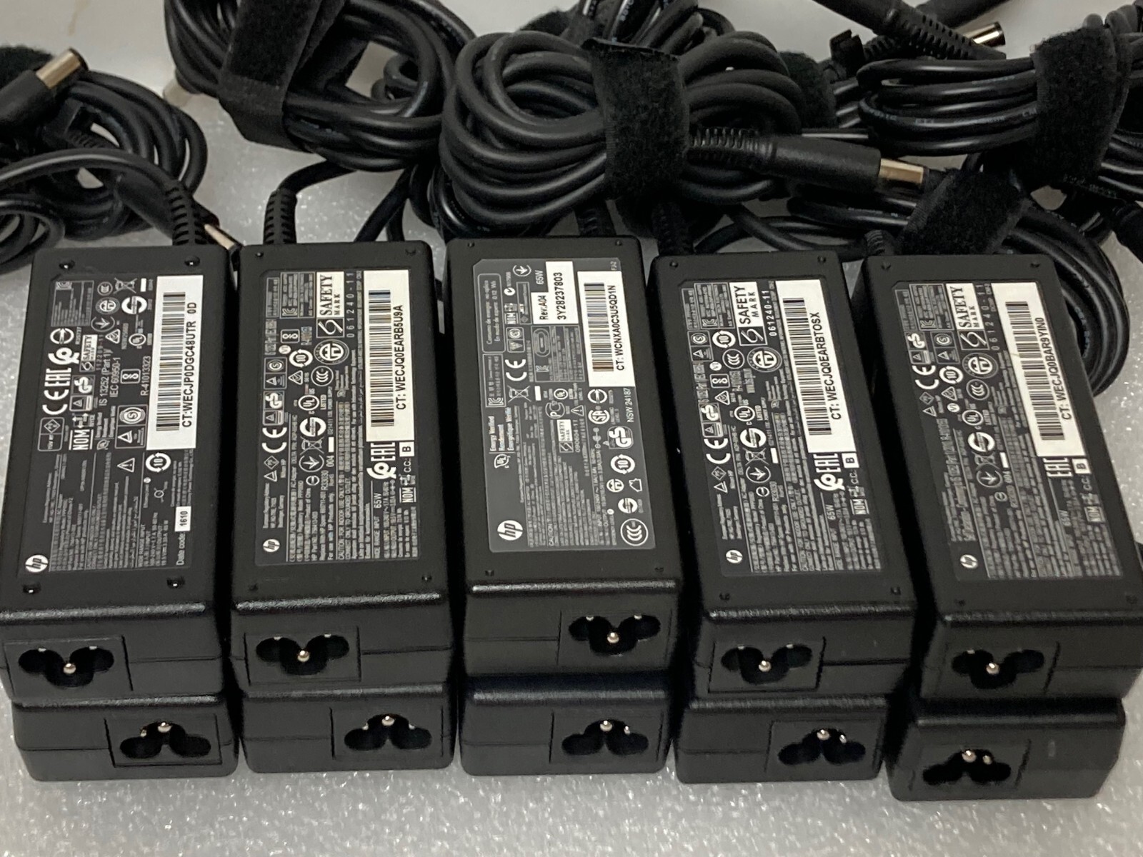 LOT OF 10! Genuine HP 65W 19.5V 3.33A Power Adapters 693711-001 Round ...