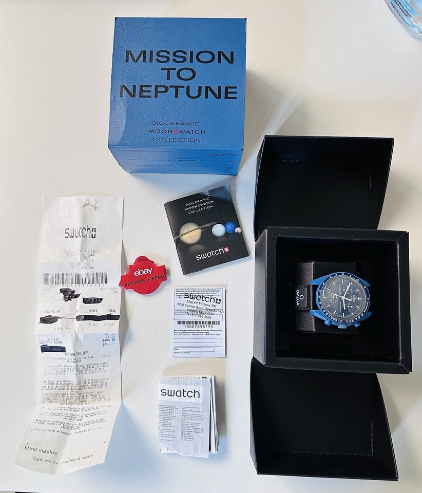 Swatch x Omega Bioceramic Moonswatch Mission To NEPTUNE - Brand New ...
