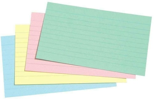 100 Record Cards 5x3 Multi Coloured Ruled By EA Distribution LTD | eBay UK