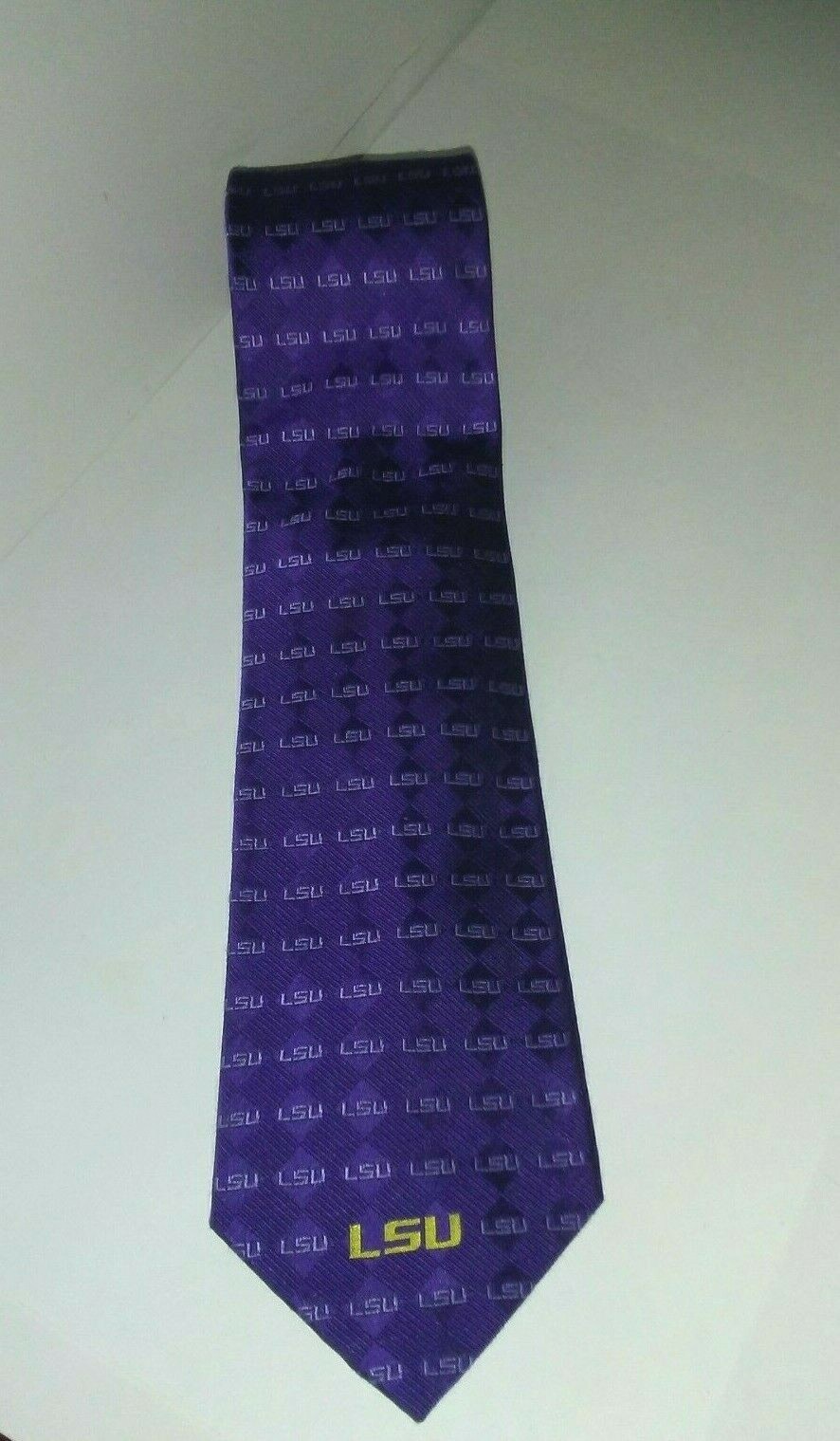 LSU 100% SILK PURPLE GOLD Logo Neck Tie by Colony Spo… - Gem
