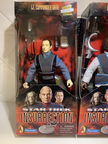 Star Trek Insurrection LOT Lt. Commander Worf + Data 1998 Playmates NIB ...