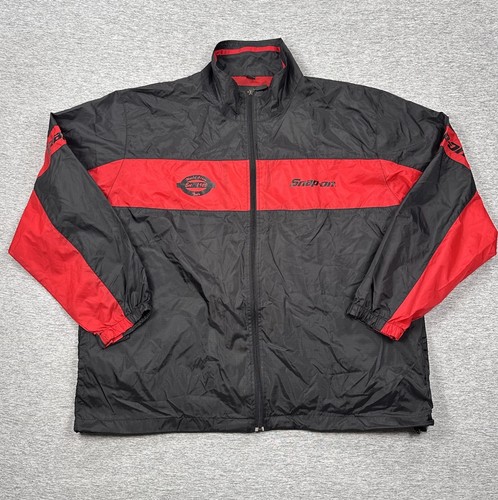 Snap-on Tools Jacket Mens Size XXL Black Red Windbreaker Full Zip ...