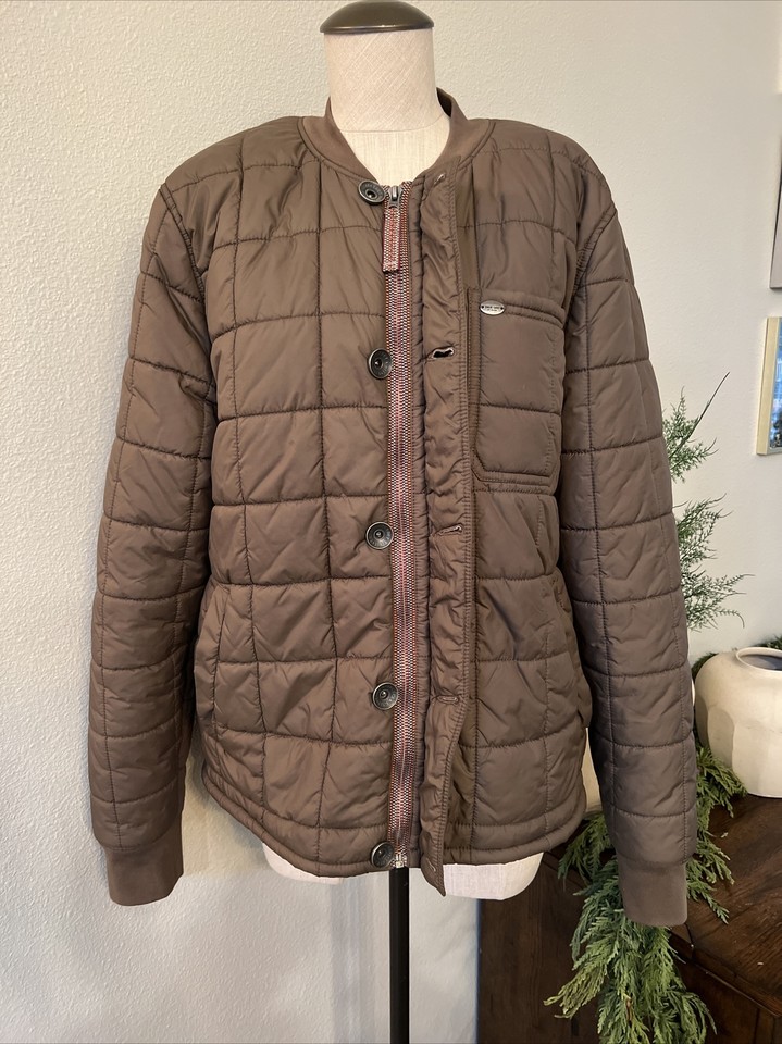 True Grit Jacket Mens Size Large Sherpa Fleece Lined Army Green Brown ...