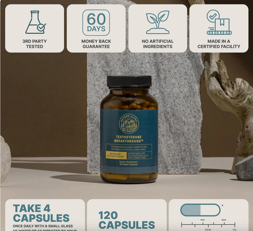 TESTOSTERONE BREAKTHROUGH 120 Capsules NEW Stamina, Testosterone ...