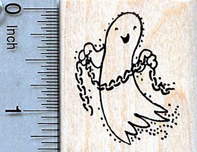 Halloween Ghost Rubber Stamp, with Chain for Haunting D34803 WM | eBay