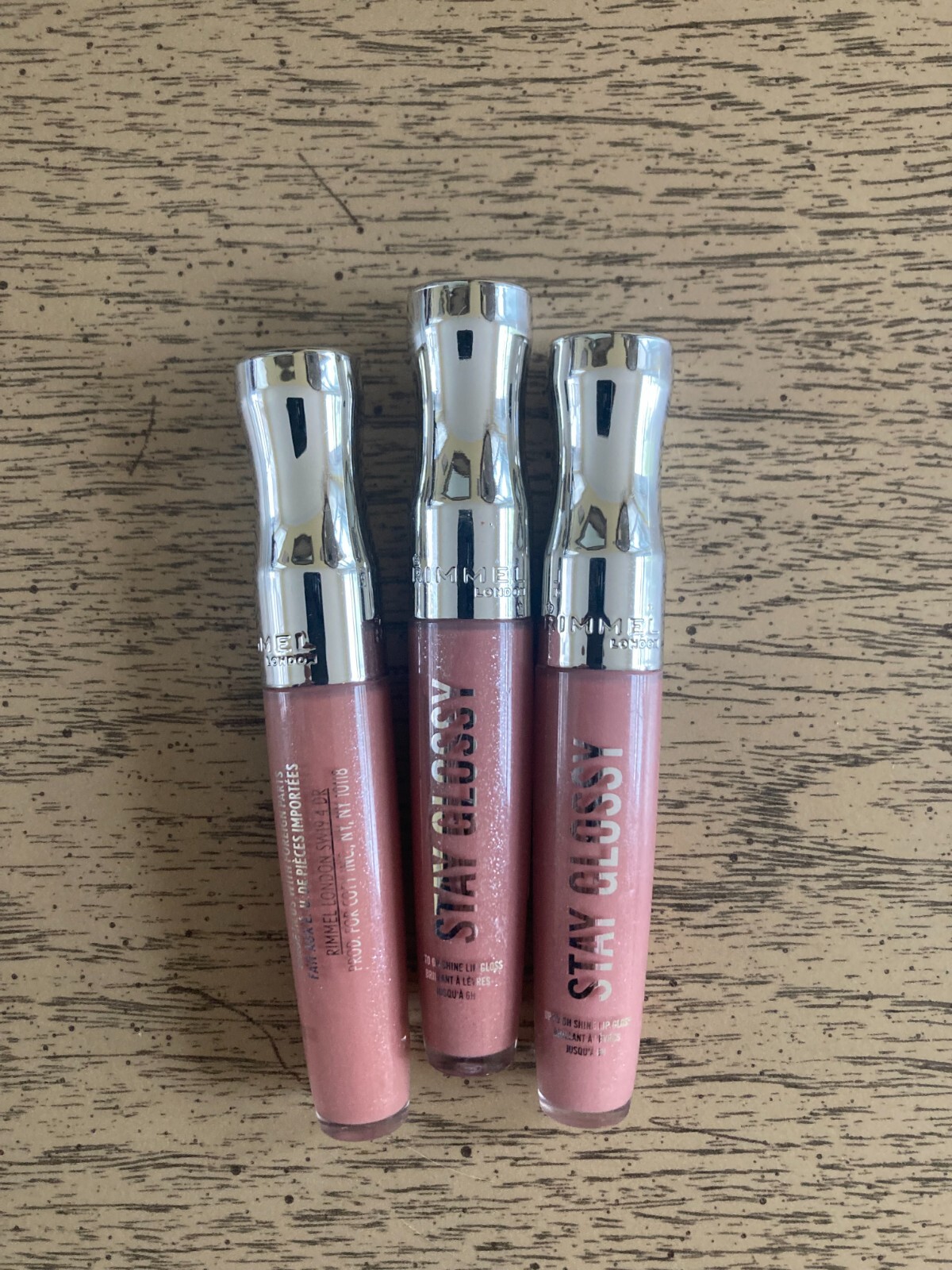 3x Rimmel Stay Glossy Lipgloss #130 Blushing Belgraves NEW Sealed Lot ...