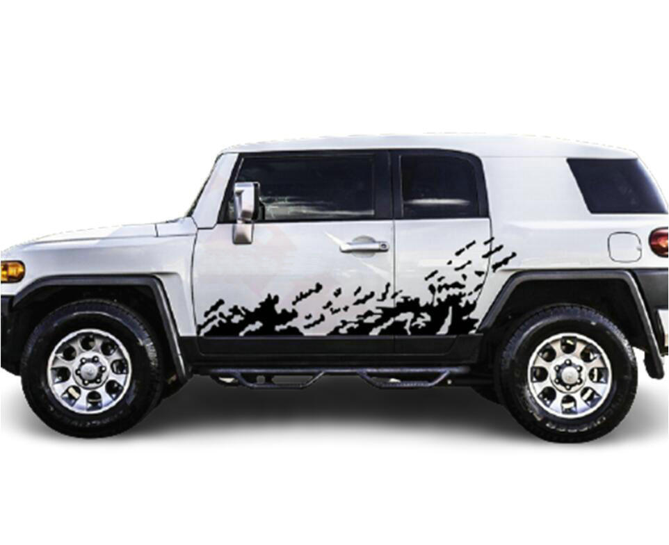 Graphic Mud Splash Car Sticker For TOYOTA FJ CRUISER Side Door Decal ...