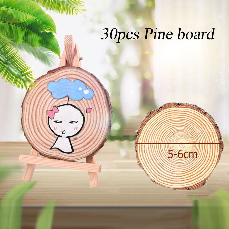 120Pcs Wood Log Slices Discs Round 5-6cm Pyrography Rustic DIY Crafts ...