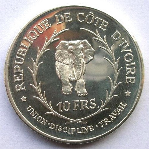 Ivory Coast 1966 Elephant 10 Francs Silver Coin,Proof | eBay