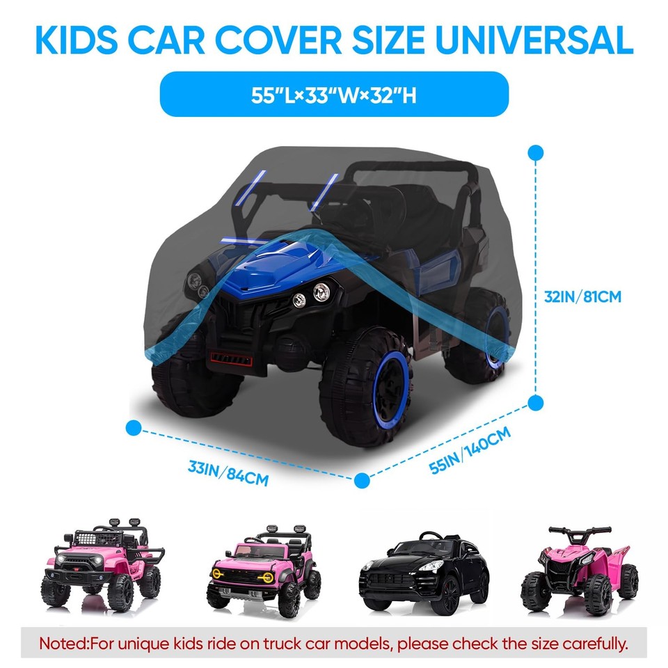 Kids Ride-On Toy Car Cover, Heavy Duty 420D Oxford Kids Electric Car ...