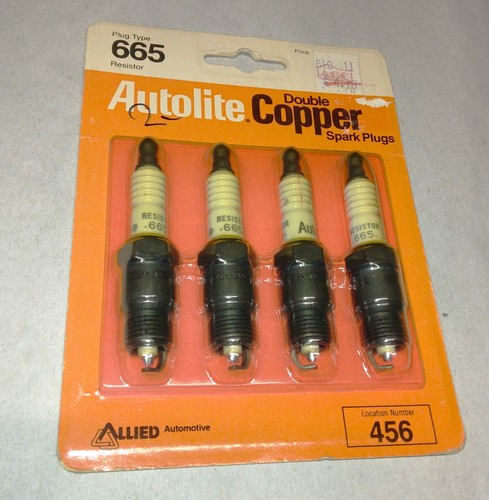QTY of 4 New Autolite 665 Resistor Double Copper Spark Plugs | eBay