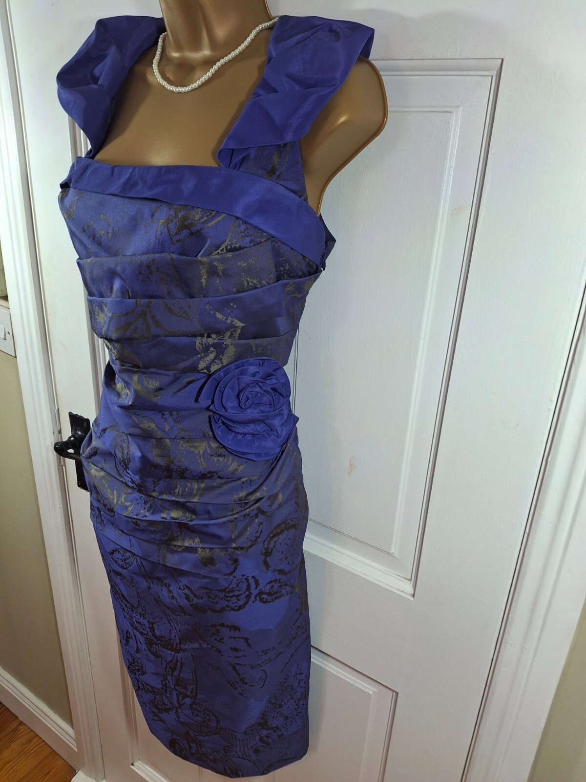 Presen De Luxe Gold & Purple Floral Mother Of Bride Outfit, UK 16 18 ...