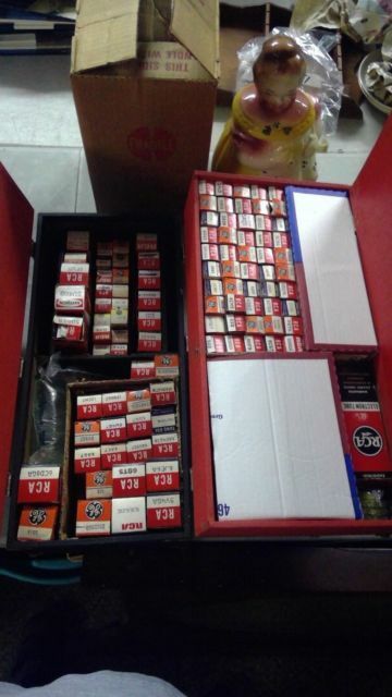 RCA TV Tube Repair Tool Box Case Suitcase Full of tubes and random ...
