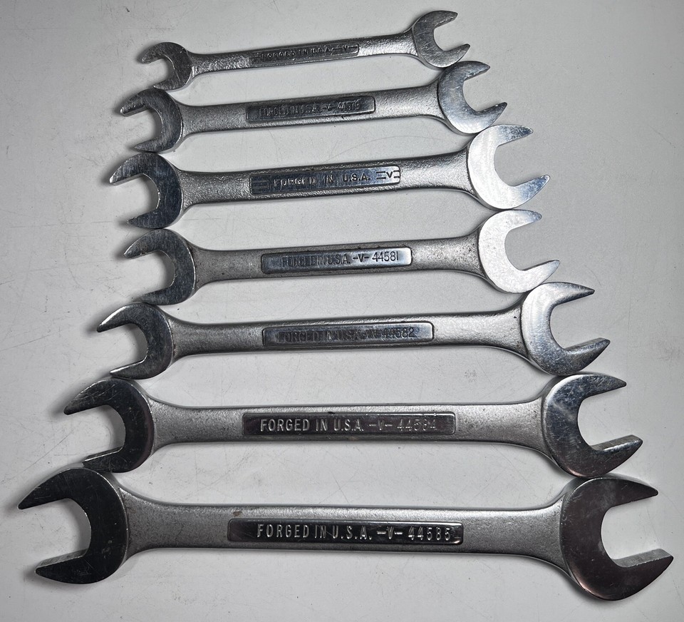 Lot Of 7 VINTAGE CRAFTSMAN V SAE 7PC OPEN END WRENCH 44585 44584 44582 ...