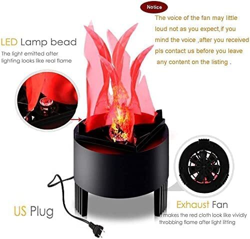 3D Fake Flame Light Electric Campfire Artificial Flickering Fire Effect ...