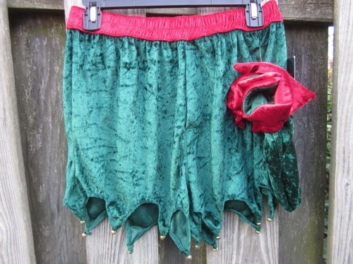 New Tags NWT INTIMO Velour Christmas Elf Boxers with Matching Elf Hat S ...