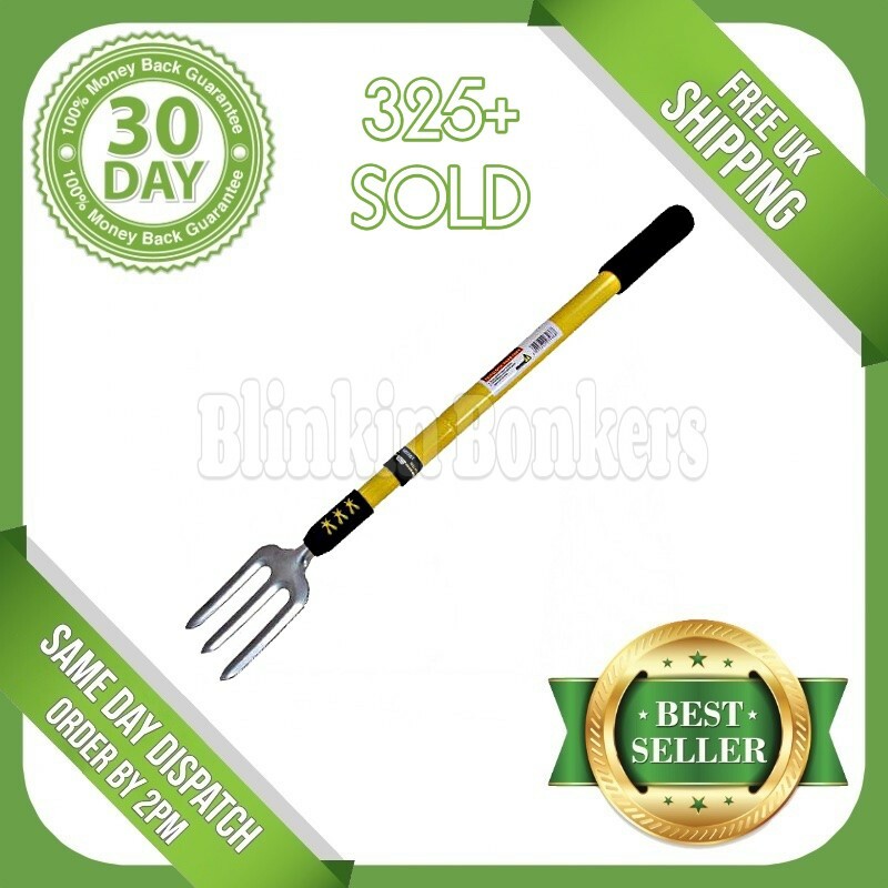 LONG HANDLE TELESCOPIC EXTENDING EXTENDABLE GARDEN HAND FORK PLANTING ...