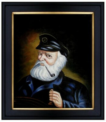 Framed Quality Hand Painted Oil Painting Repro Old Sea Captain 20x24in ...