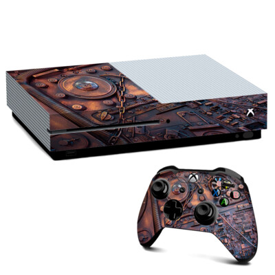 Xbox One S Console Skins Decal Wrap ONLY Steampunk Metal Panel Vault ...