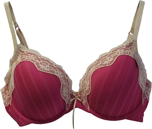 Heidi Klum Fit Mesh Lace Custom Lift Push-Up Bra 36A Raspberry Rose ...