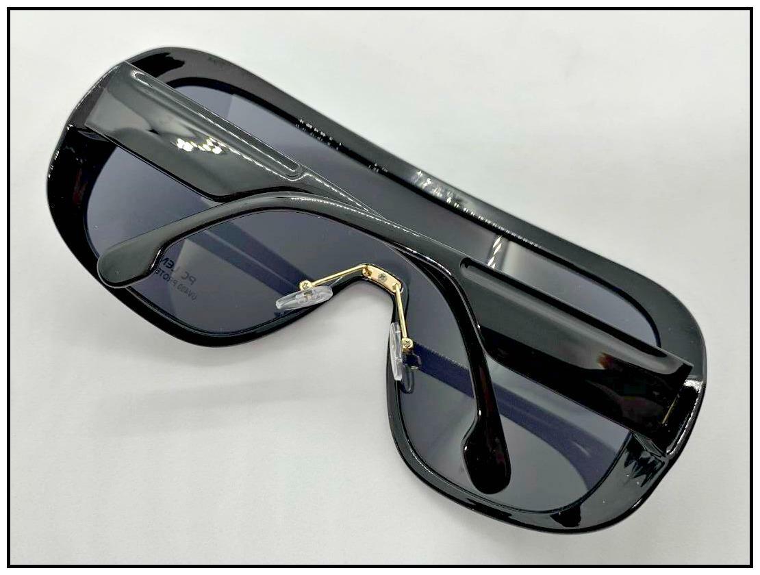 OVERSIZED EXAGGERATED RETRO SHIELD Style SUNGLASSES Large Huge Black ...