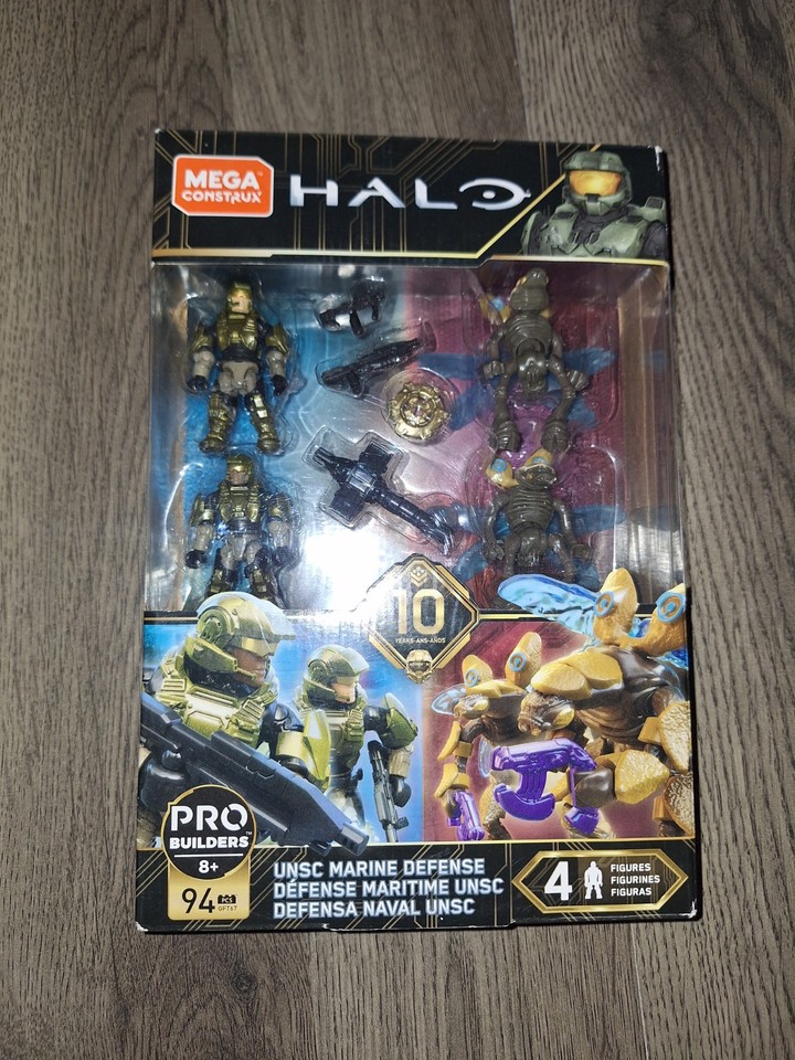 NEW Mega Construx HALO Pro Builders UNSC MARINE DEFENSE 4 Figures 94 ...