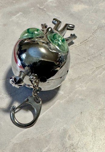 Vtg Heavy Chrome Metal Green Eyed Alien/Extraterrestrial Butane Lighter ...