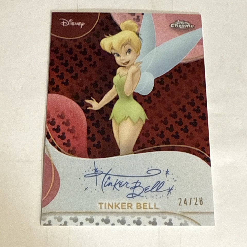 2025 Topps Chrome Disney Tinker Bell Red Black Wave Refractor Auto 24/28 | eBay