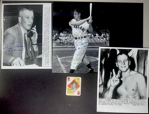 Lot Of 4 1951 Topps Red Backs Al Rosen 1953 Wire Photo MVP Cleveland ...