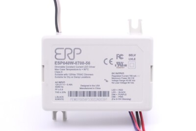 ESP040W-0700-56 LED Driver by ERP Power - 40 Watt 700mA Triac & ELV ...