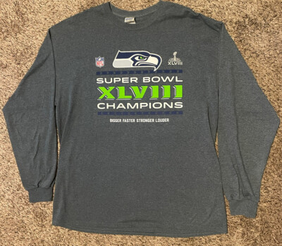 Seattle Seahawks Shirt Mens XL Super Bowl Champions XLVIII 48 NFL Long ...