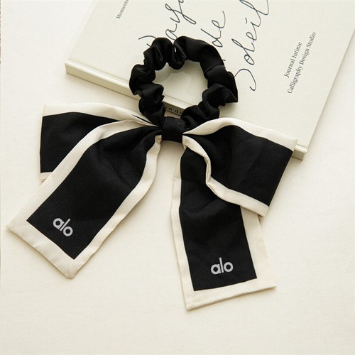 NEW Alo Yoga Bow Hair Tie Scrunchie Love Knot Black And White OS*-* | eBay