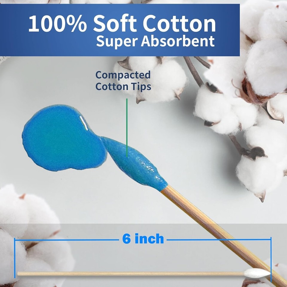 600 PCS 6" Gun Cleaning Supplies Lint-Free Gun Cleaning Swabs Long ...