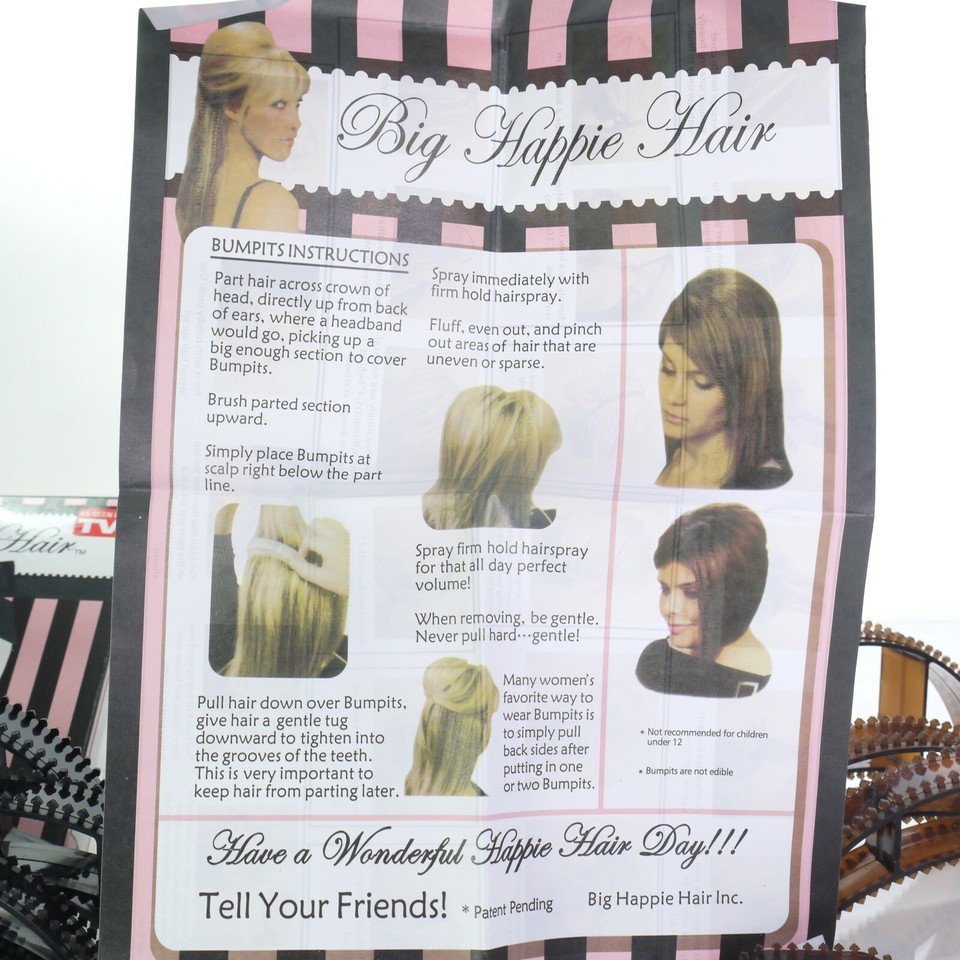 2 SETS OF 5 Pcs Bumpits Big Happie Hair Volumizing Inserts Hair Pump ...