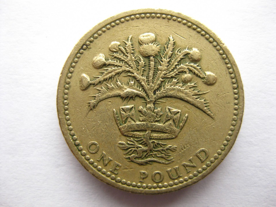 Old Round One Pound £1 Coins UK Gibraltar Isle of Man Jersey Guernsey ...