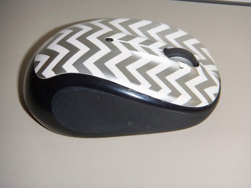 LOGITECH M325 MOUSE WITH RECEIVER STRIPE DESIGN PC or MAC WORKS GREAT ...