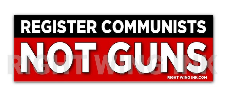 Register Communists Not Guns Conservative Decals 2 Bumper Stickers | eBay