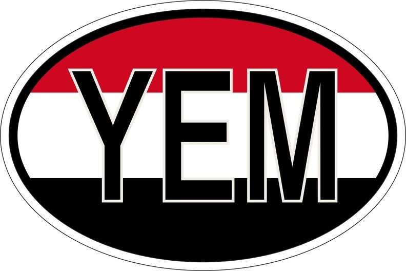 Sticker oval flag vinyl country code YEM yemen | eBay Australia